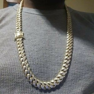 Accessories | Iced Out Gold Filled Cuban Link Chain 14mm 3 Inch | Poshmark